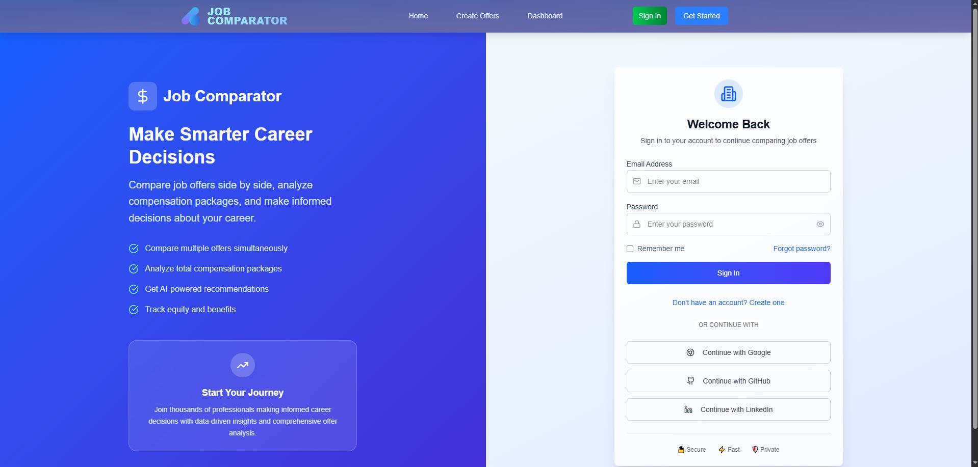 Job Comparison Tool | AI-Powered Career Comparison Platform